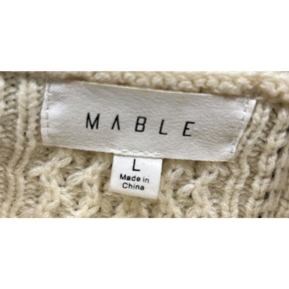 Mable | Sweaters | Womens Mable Cream Black Ruffled Sweater Size L C6 ...
